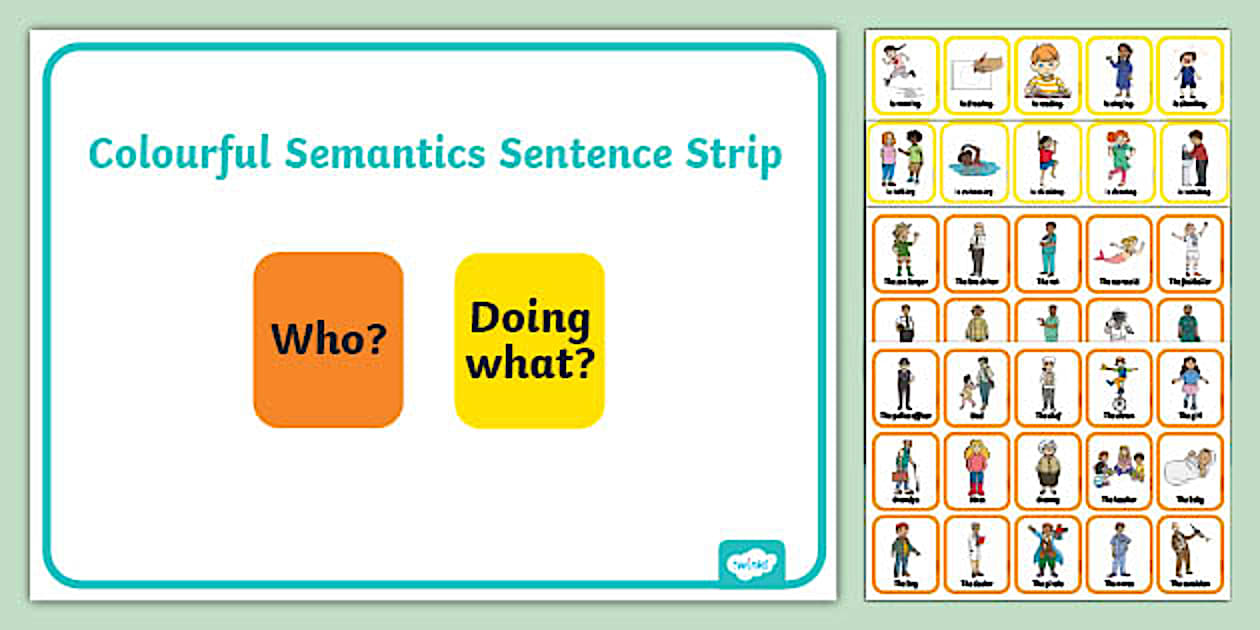 Colourful Semantics Make a Sentence Who? Doing What? - Twinkl