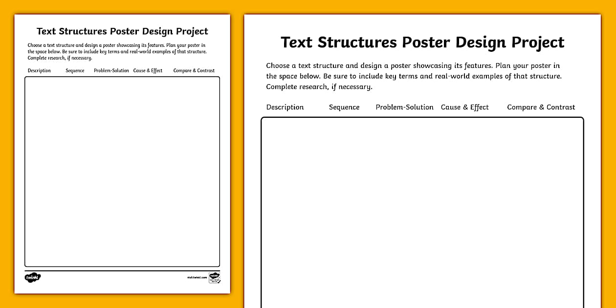 Nonfiction Text Structures Poster Design Project for 6-8 Gr