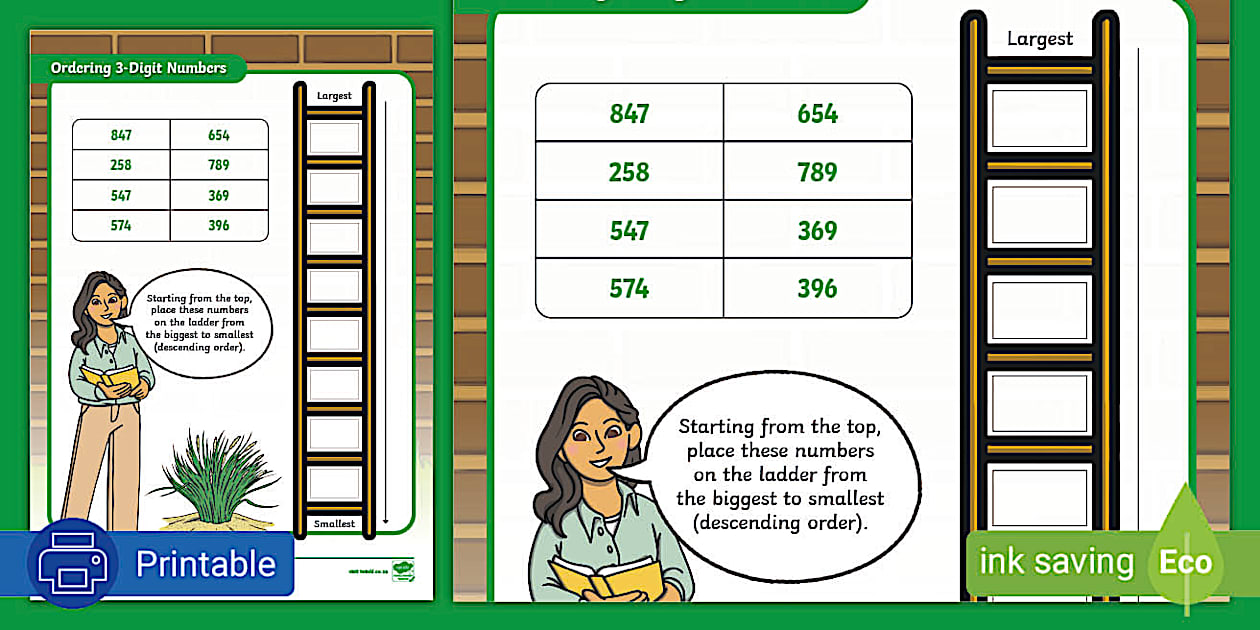 Grade 3 Maths: Ordering Numbers - Descending Order - Twinkl