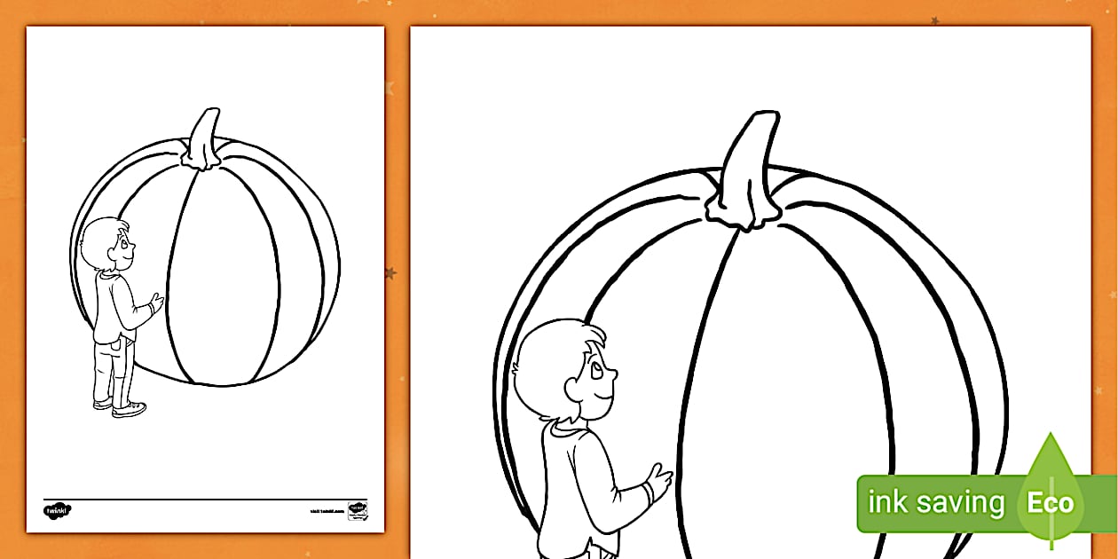 Giant Pumpkin Colouring Page - Primary Resources - Twinkl