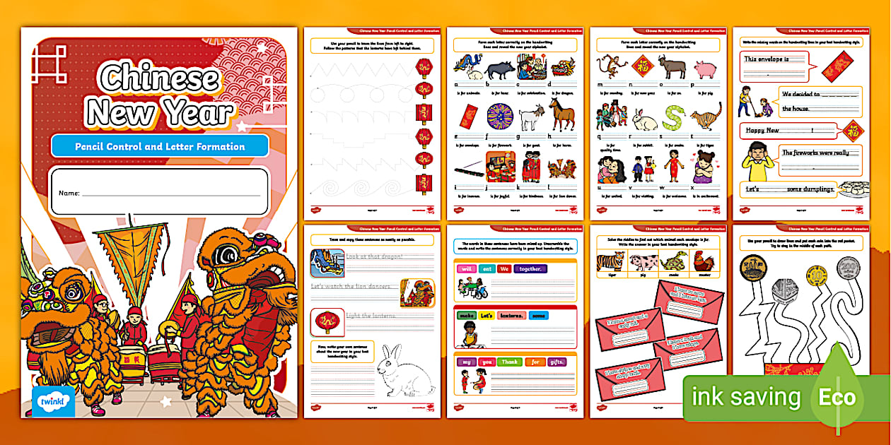 Kindergarten/KS1 Chinese New Year Pencil Control & Letter Formation