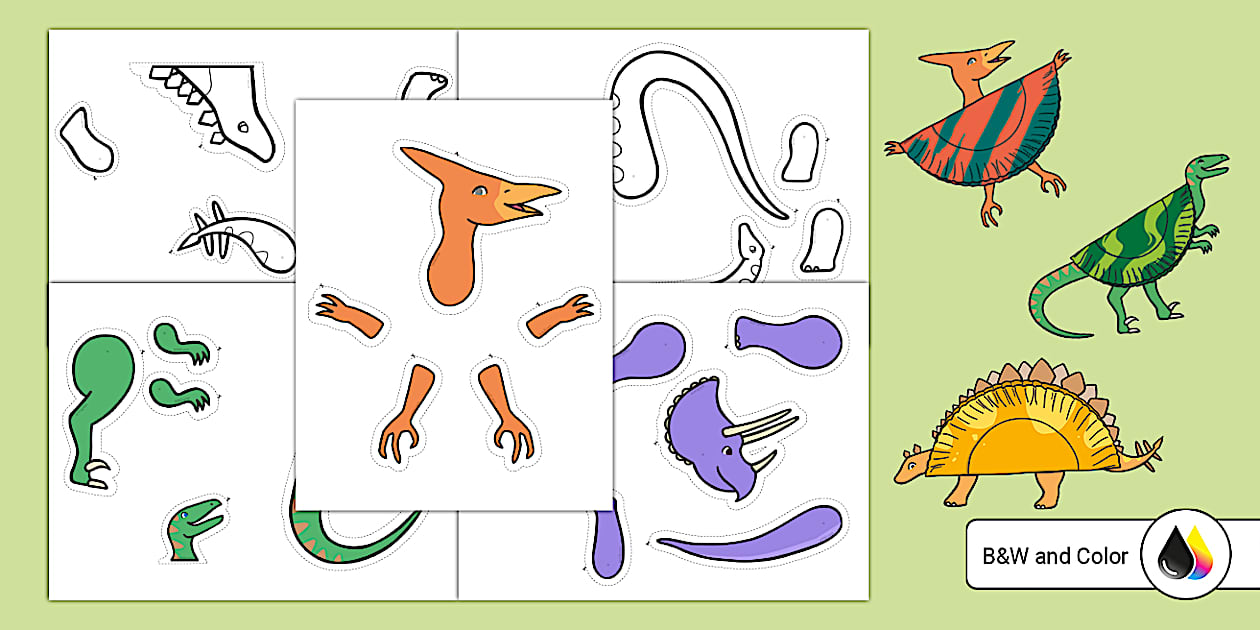 Dinosaur Paper Plate Craft Template for Kids | Twinkl USA