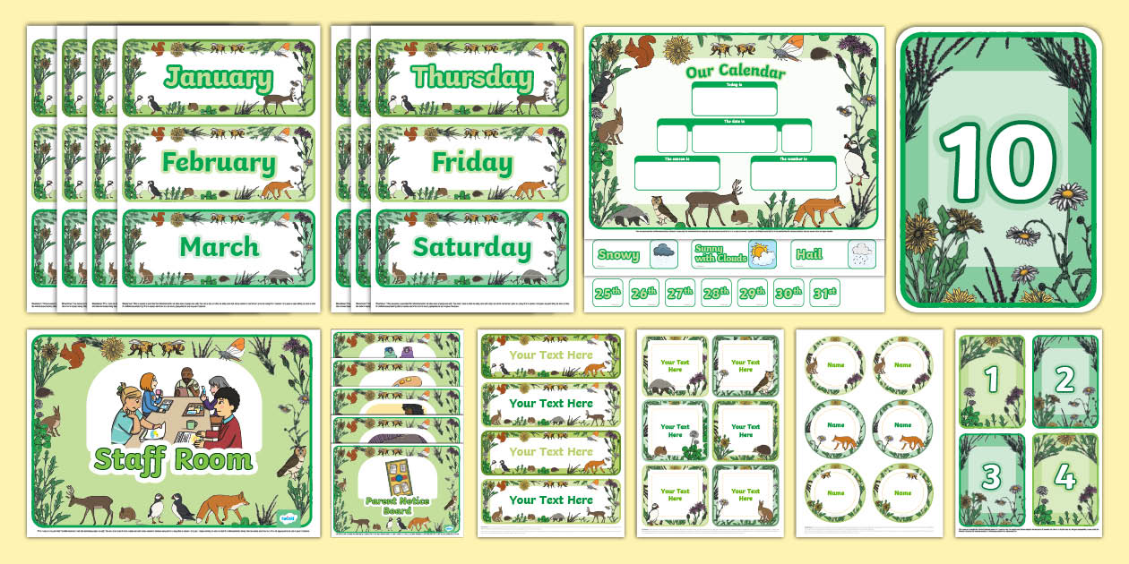 Ireland Flora and Fauna Themed Display Pack (teacher made)