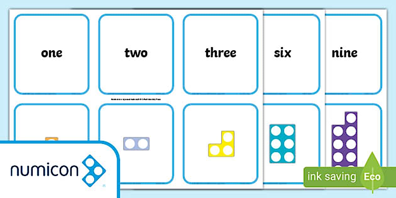 Cursive Numicon Shapes Matching Cards (Hecho por educadores)