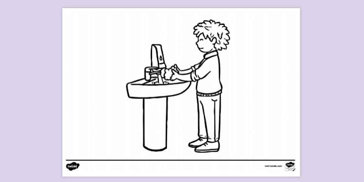 Hand Washing Colouring | Colouring Sheets (teacher made)
