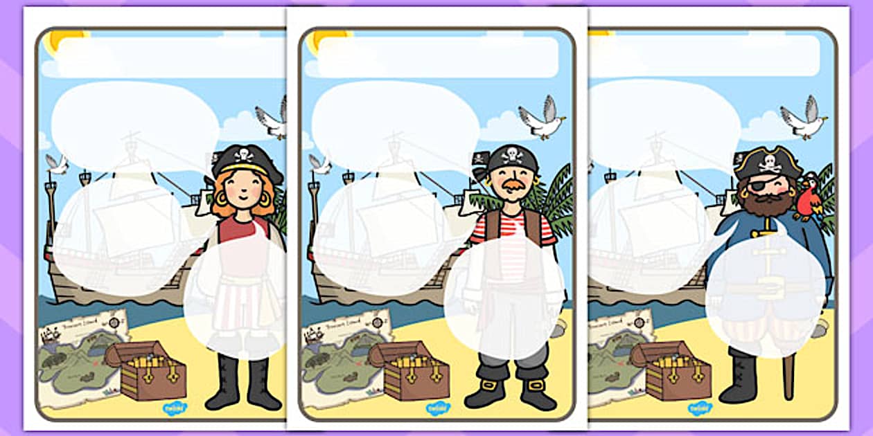 Editable Pirate Themed Target Posters Speech Bubbles