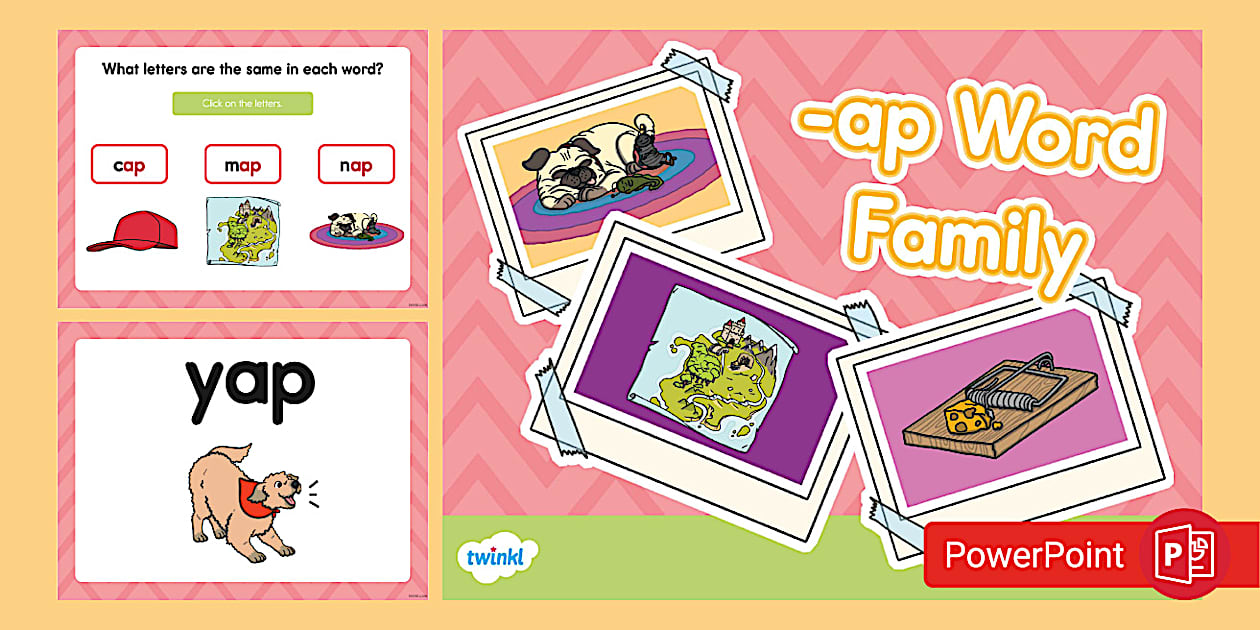 Word Families: -ap Words Powerpoint for K-2nd Grade - Twinkl