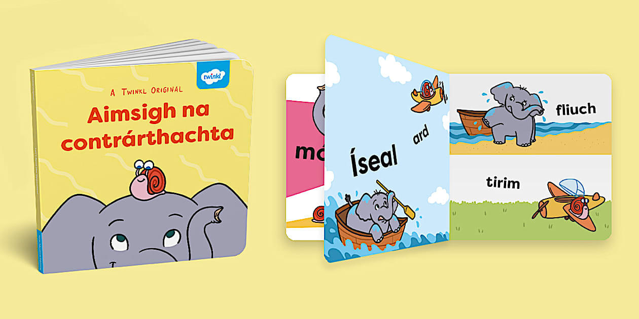 Opposites Gaeilge (teacher made) - Twinkl