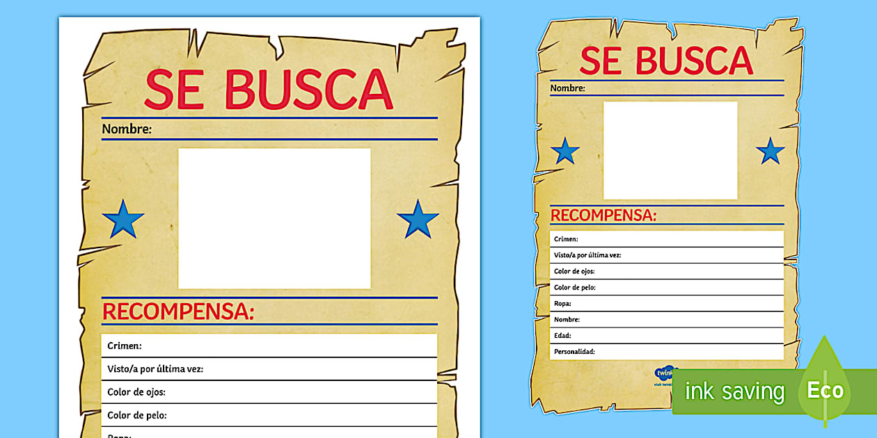 Blank Wanted Display Poster Spanish - Twinkl