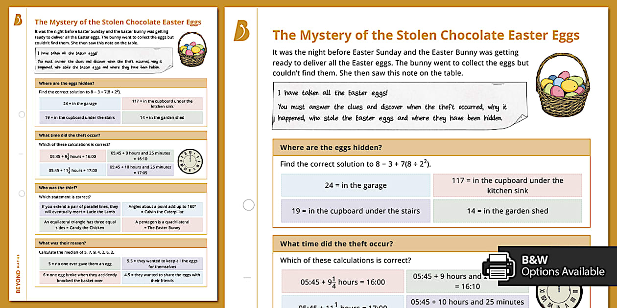 👉 The Mystery of the Stolen Chocolate Easter Eggs