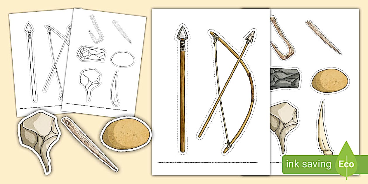 Stone Age Tools Cut-Outs (teacher made) - Twinkl