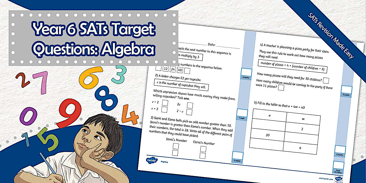 👉 Year 6 SATs Target Question Practice Paper: Algebra - Twinkl