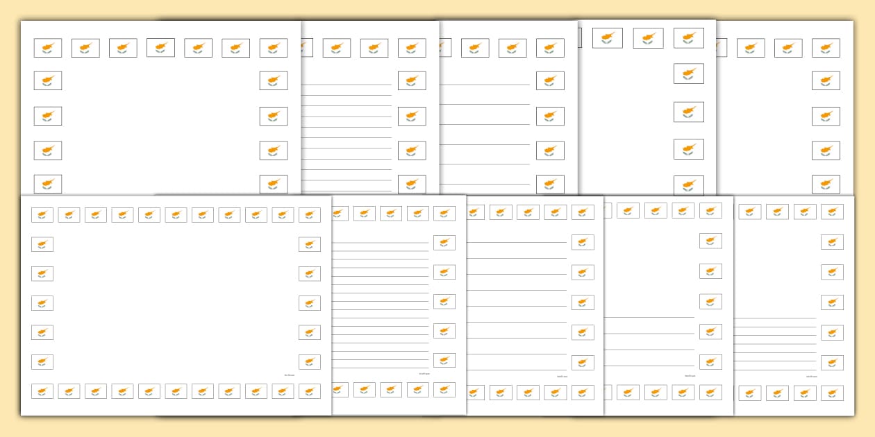 Cyprus Flag Page Borders (teacher made) - Twinkl
