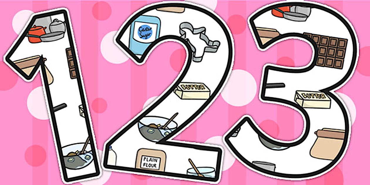 👉 Cooking Area Themed Display Numbers - Twinkl