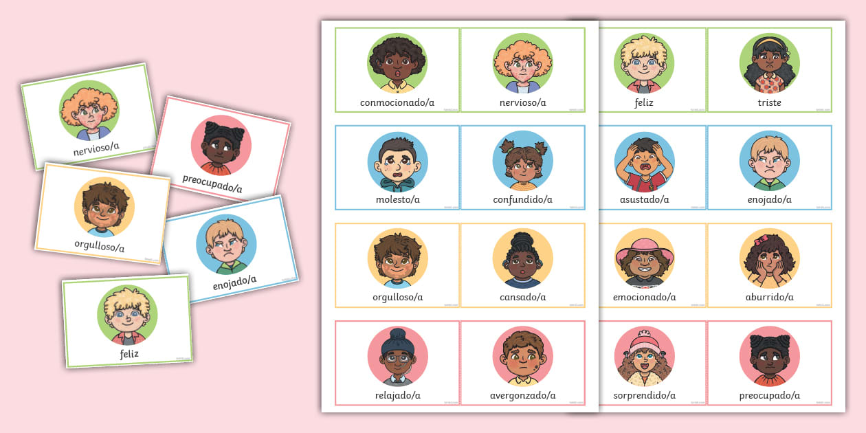 Tarjetas: emociones y sentimientos - Twinkl