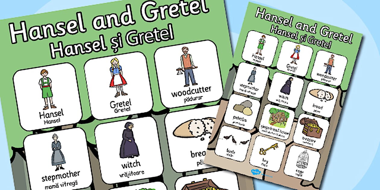 Hansel Gretel Vocabulary Poster Romanian Translation - romanian