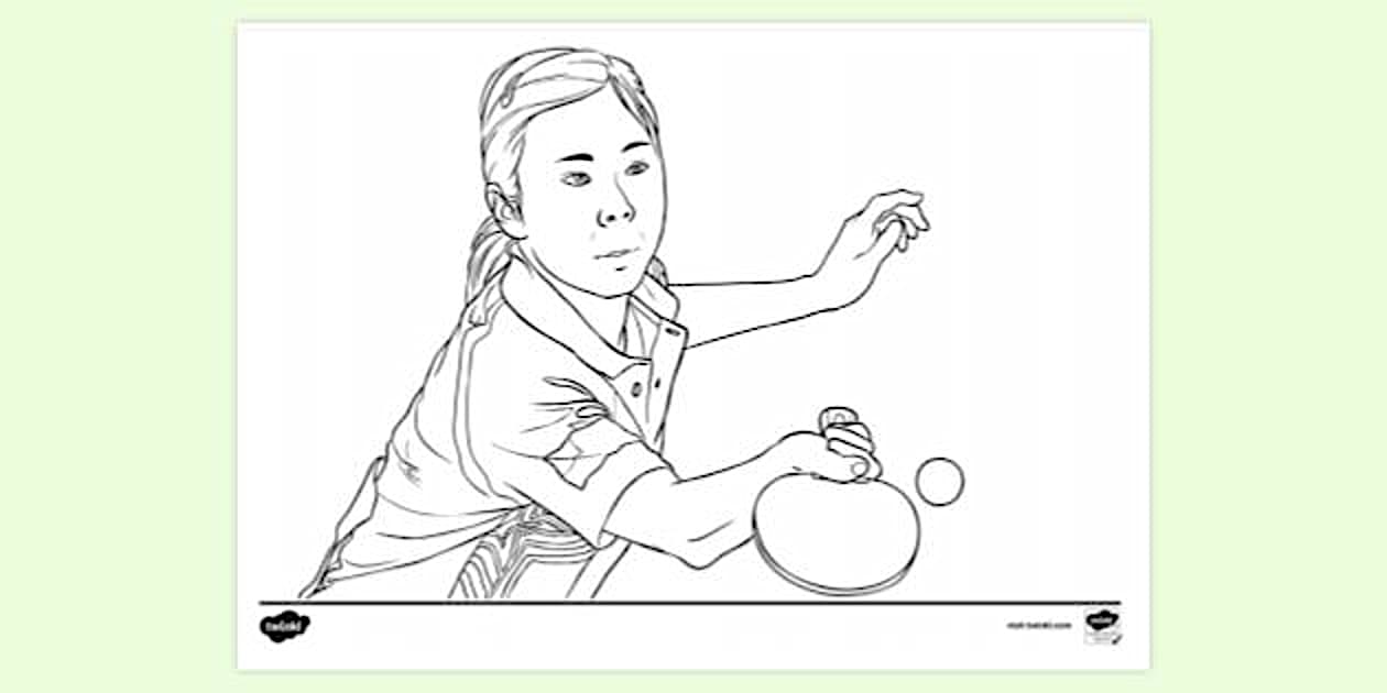 Table Tennis Ariel Hsing Colouring | Colouring Sheets