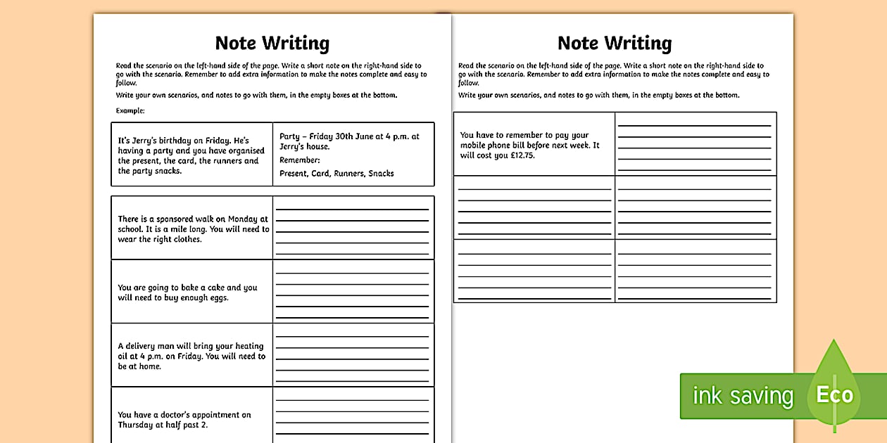 Note Taking Worksheet PDF (teacher made) - Twinkl