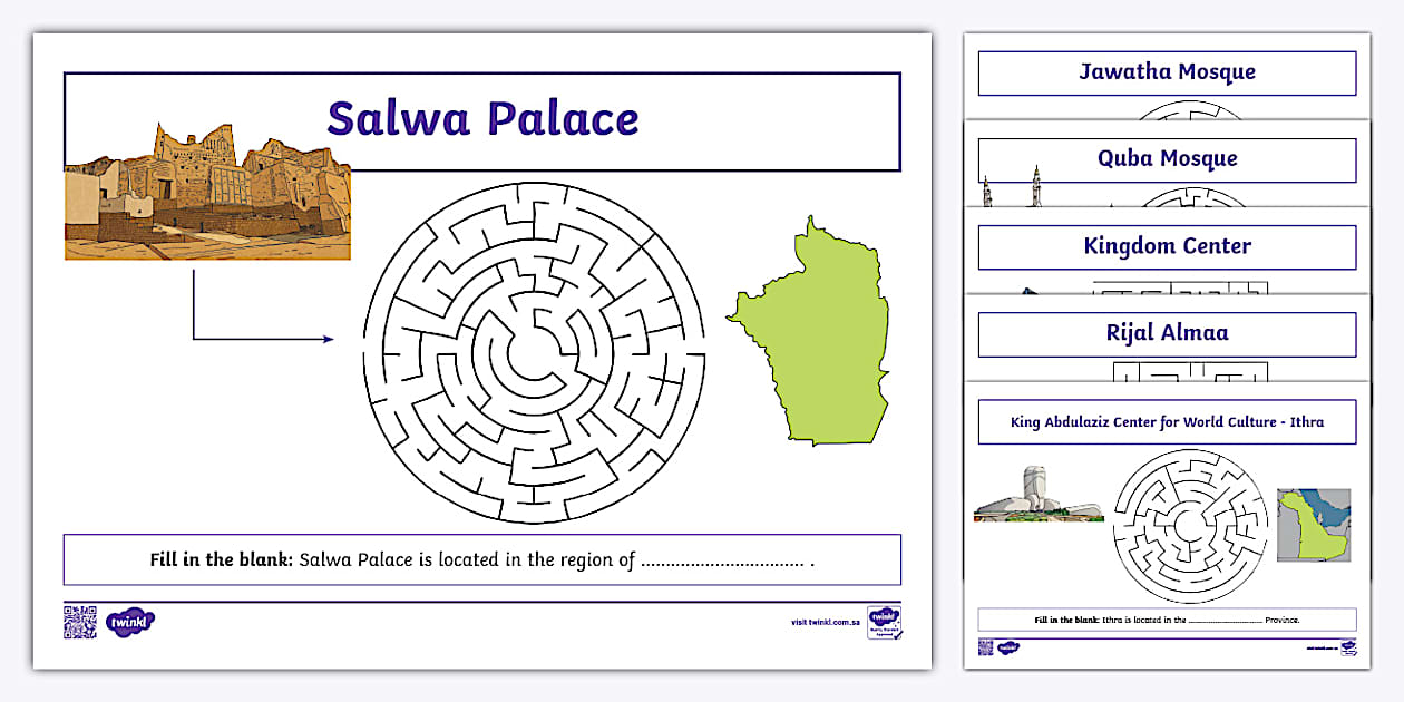 Maze Activity: Exploring the Landmarks of Saudi Arabia