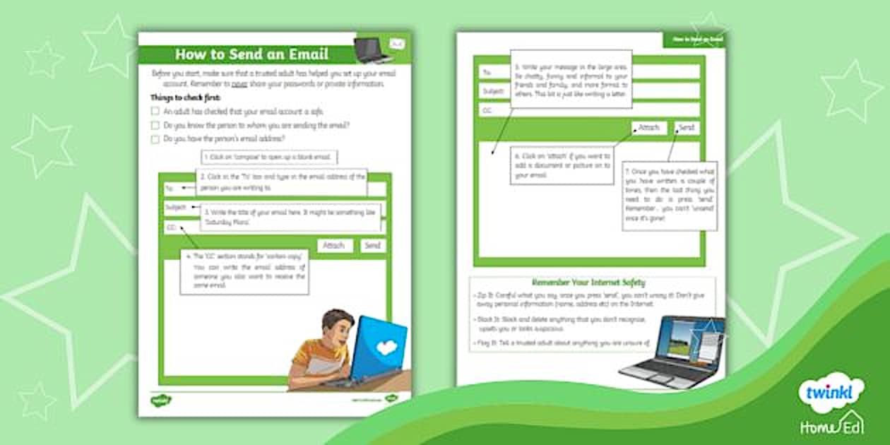 Home Education How to Send an Email (teacher made) - Twinkl