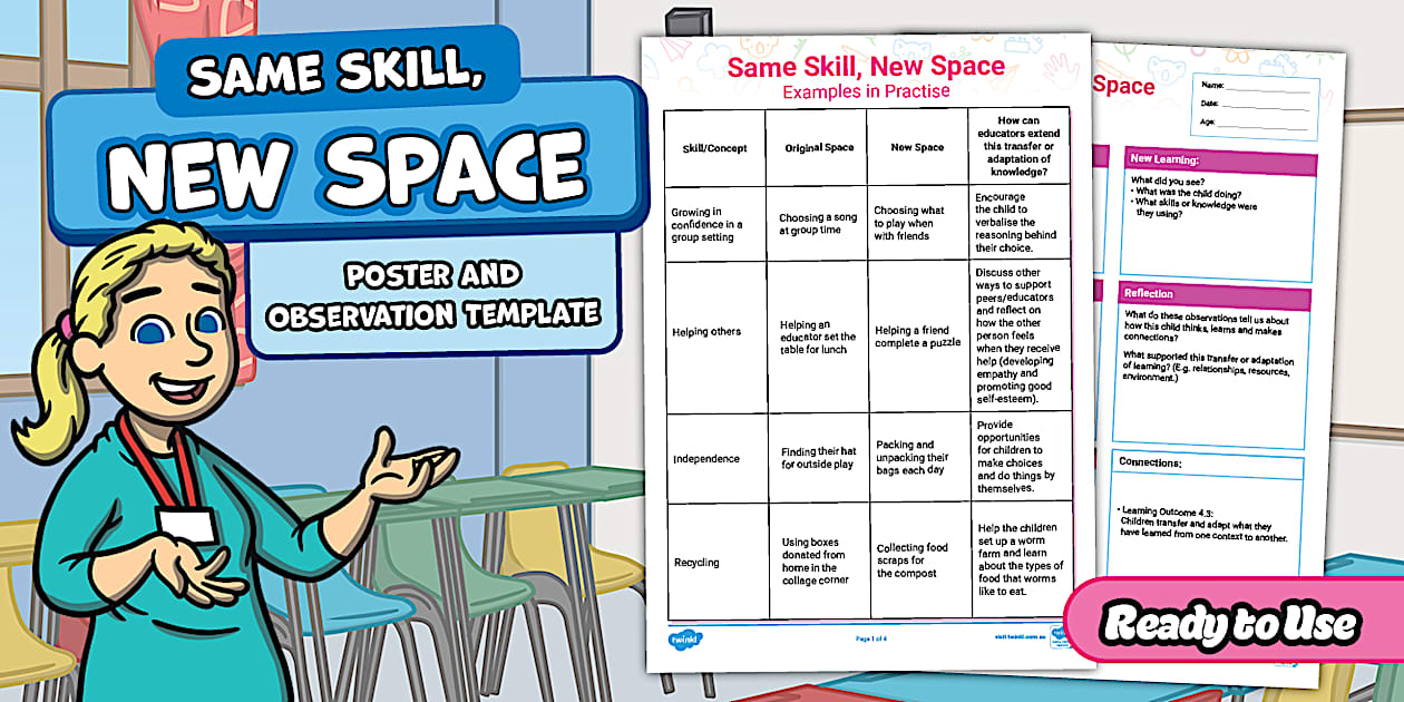 Same Skill, New Space Poster and Observation Template