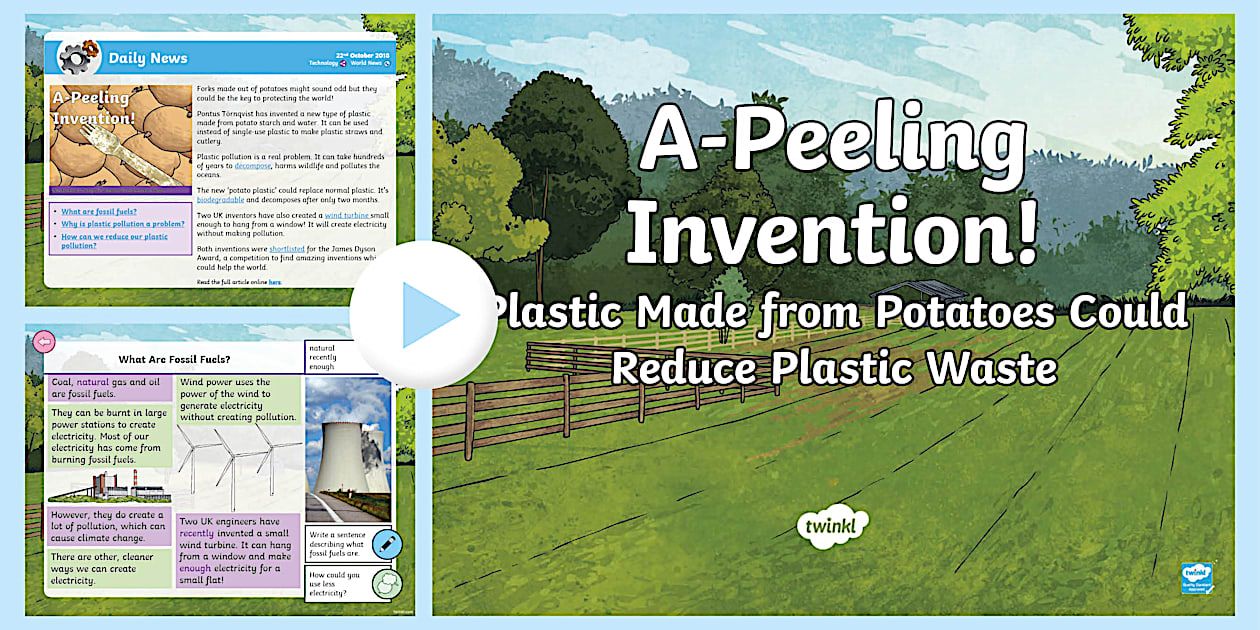 LKS2 Potato Fork Invention to Lower Plastic Waste Daily News PowerPoint