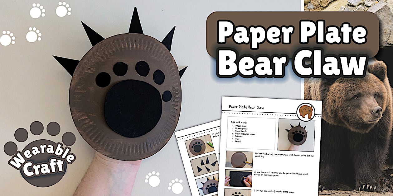 Paper Plate Bear Claw Craft