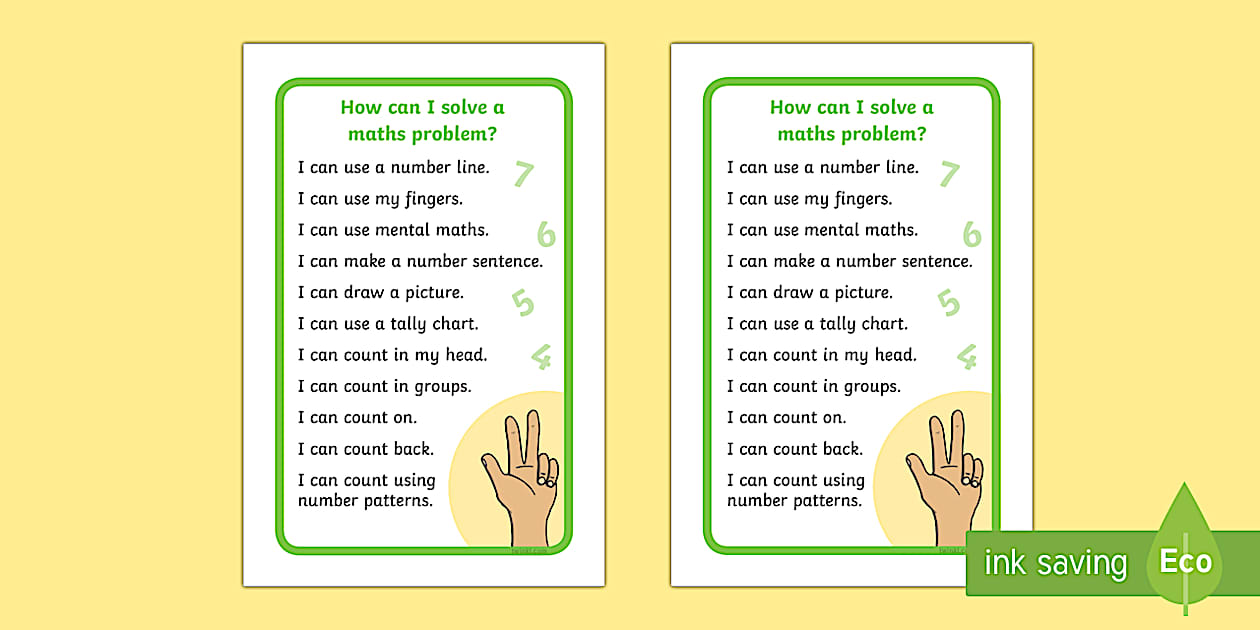 IKEA Tolsby/Fiestad Solving Maths Problems Strategy Checklist - Solving ...