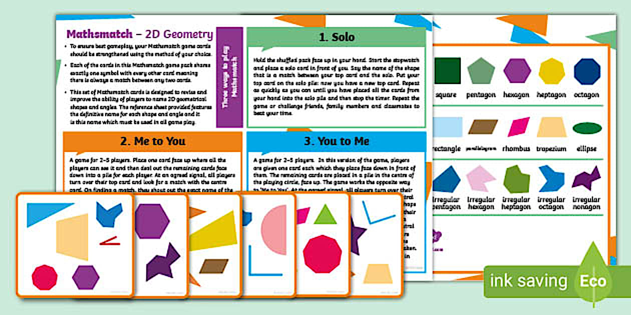 👉 Maths match 2D Geometry Matching Card Game - Twinkl