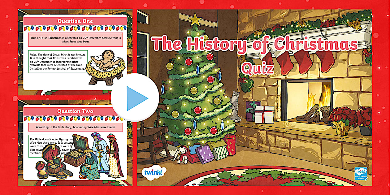 KS2 Christmas History Quiz PowerPoint (professor feito)