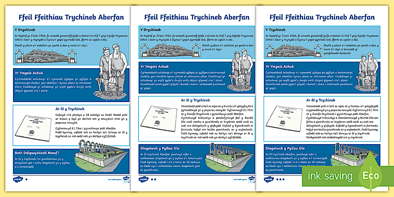 Lower Ability Ffeil Ffeithiau Trychineb Aberfan - Twinkl