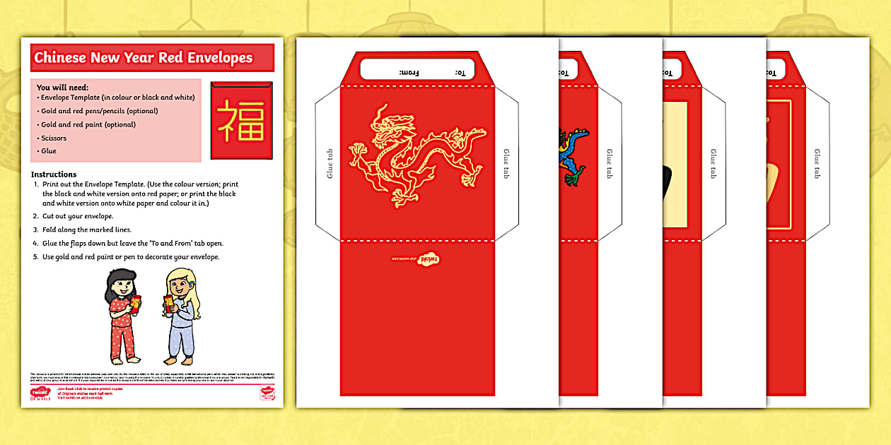 Chinese New Year Lucky Red Envelopes Craft Instructions