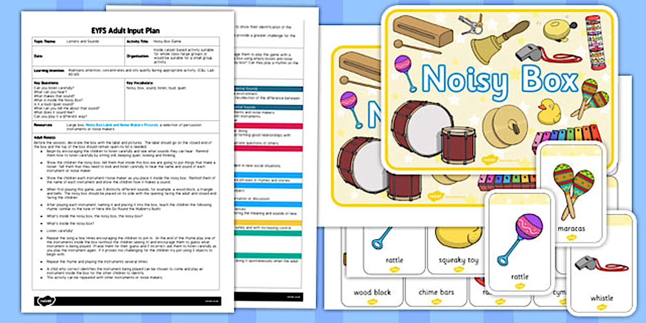 Noisy Box Game Letters and Sounds EYFS Adult Input Plan and Resource Pack
