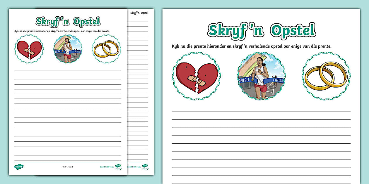 Skryf 'n Opstel Werkkaart (teacher made) - Twinkl