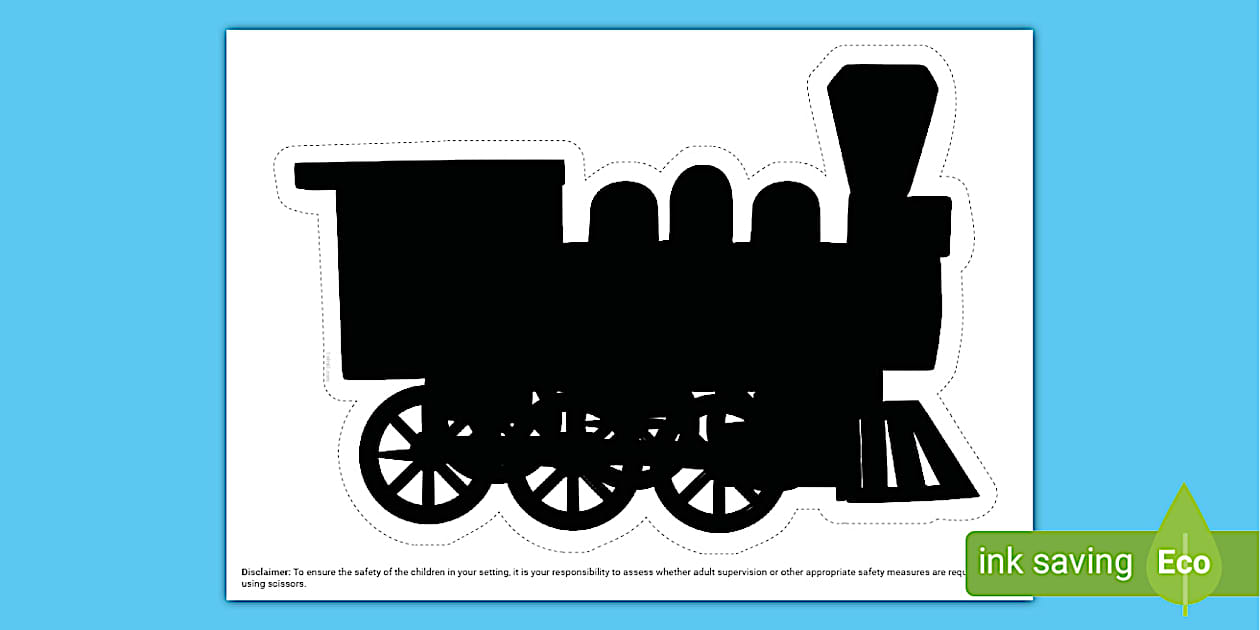 Steam Train Silhouette Cut-Out (teacher made) - Twinkl