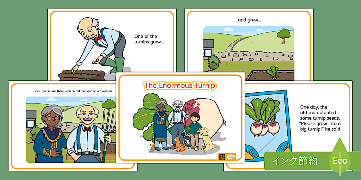 The Enormous Turnip- Children's Folk Story in English