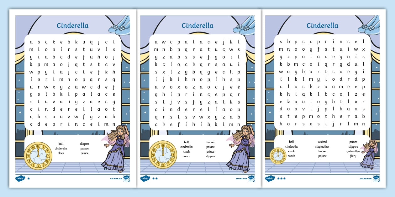Cinderella Wordsearch