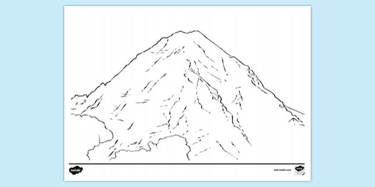 Mountain Colouring Sheet | Colouring Sheets | Twinkl