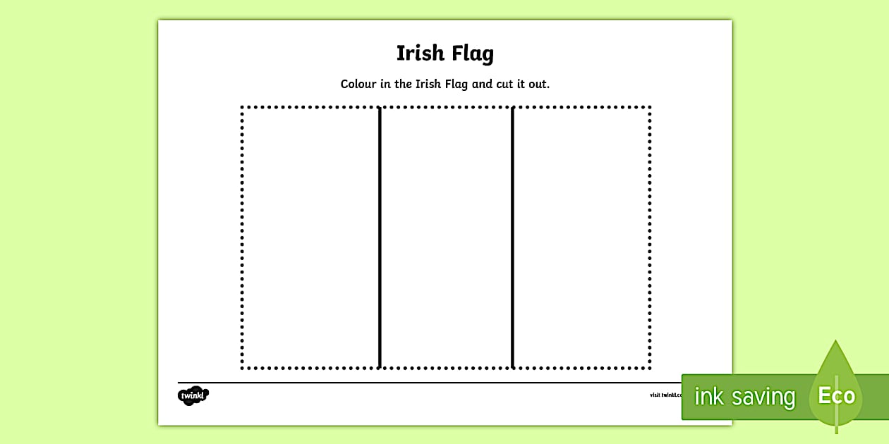 Irish Flag Colouring Page (teacher made) - Twinkl