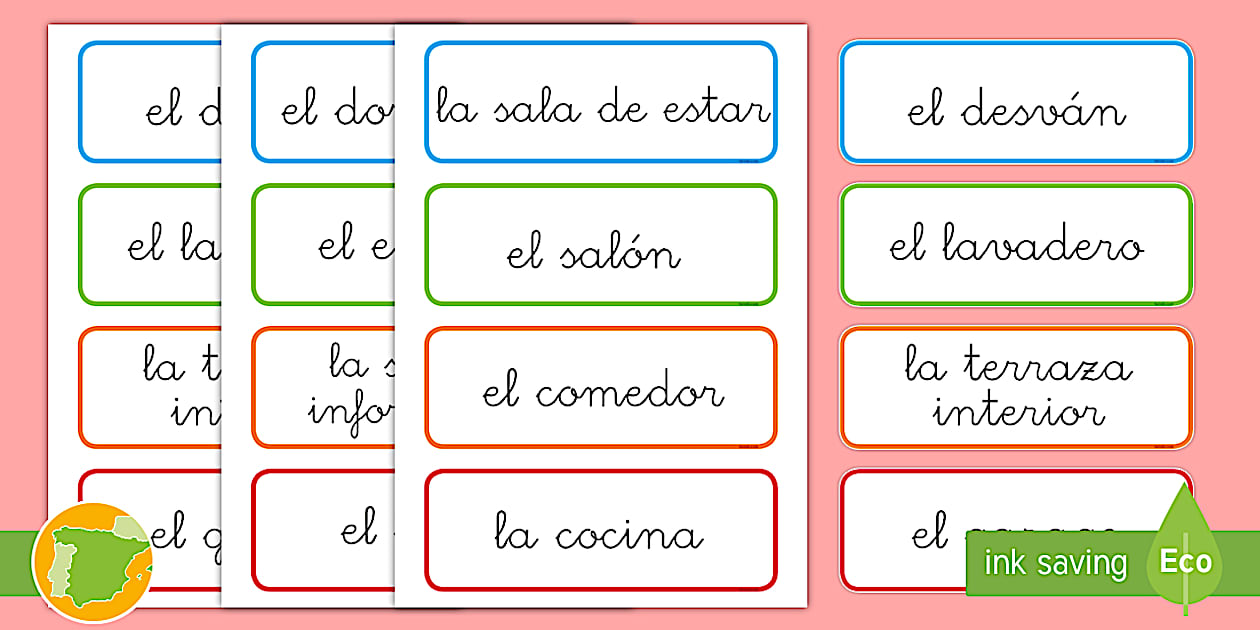 Etiquetas: Las habitaciones de la casa Spanish / Español