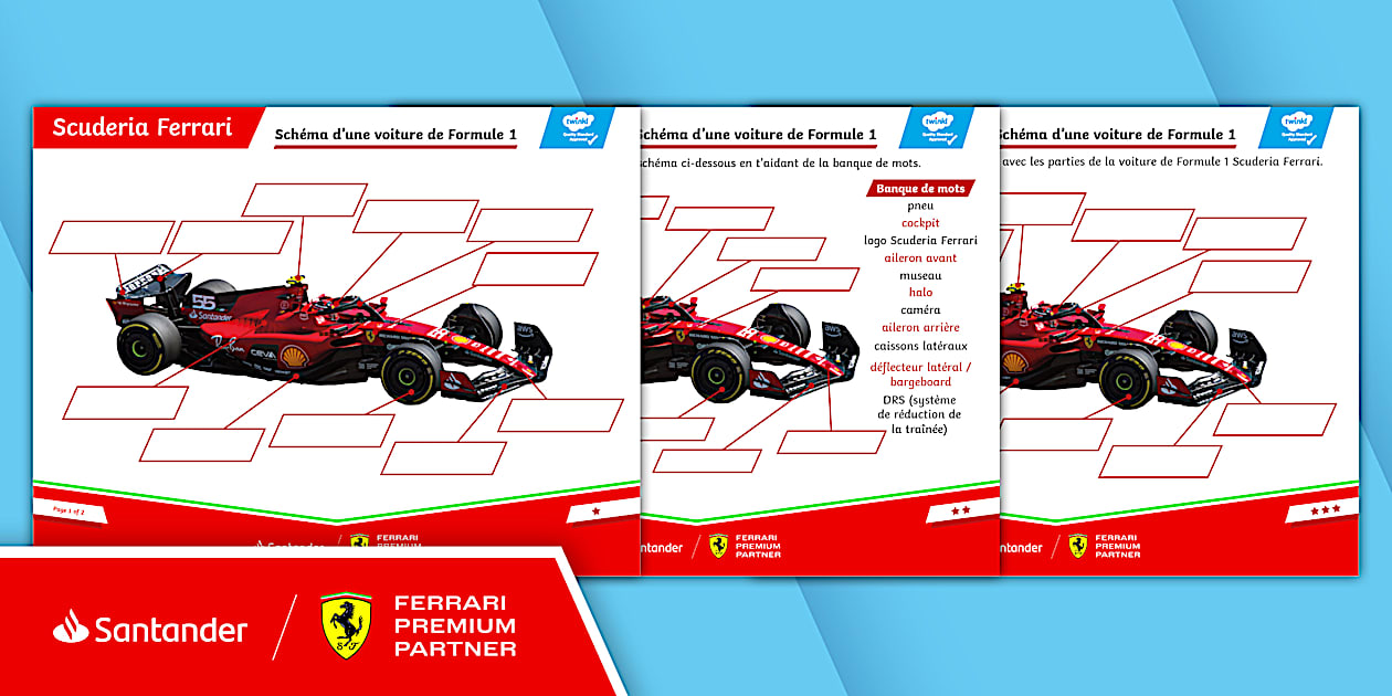 FREE! - Scuderia Ferrari F1: Labelling a Ferrari Car French