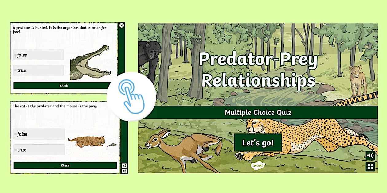 Predator-Prey Relationships Multiple Choice Quiz - Twinkl