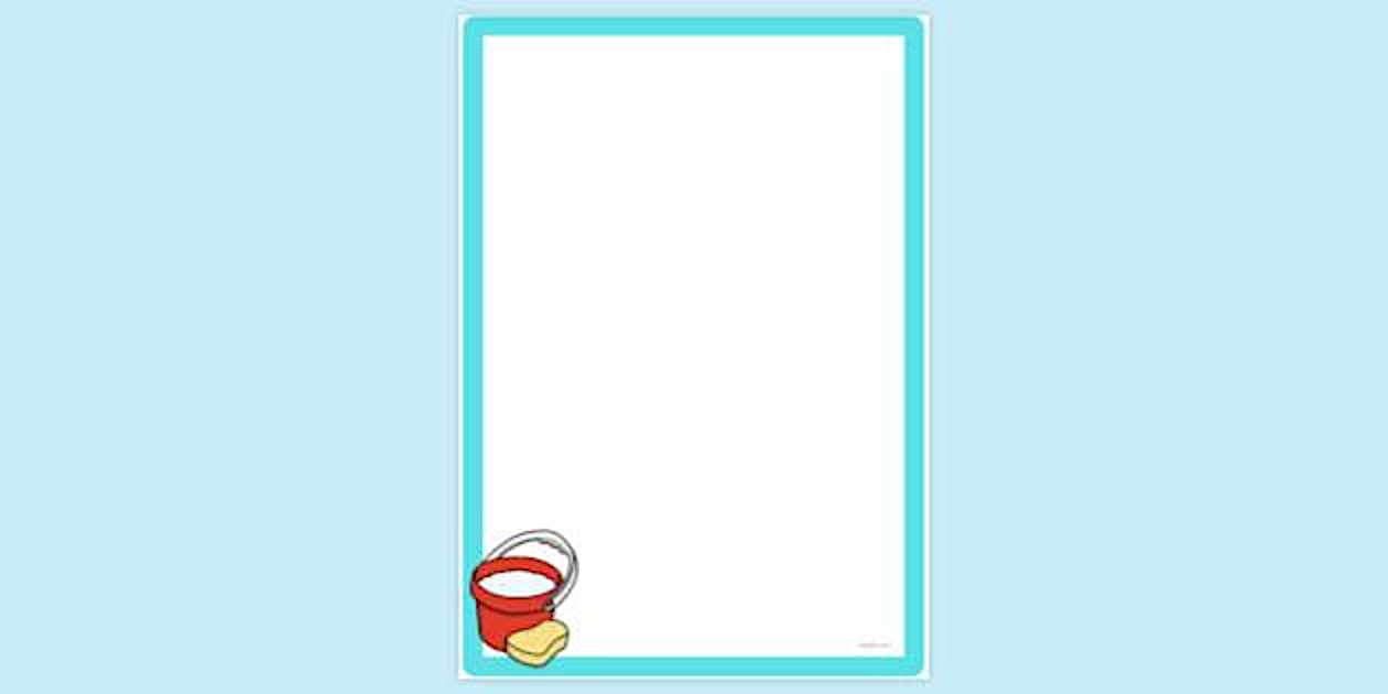 Bucket and Sponge Page Border | Page Borders | Twinkl