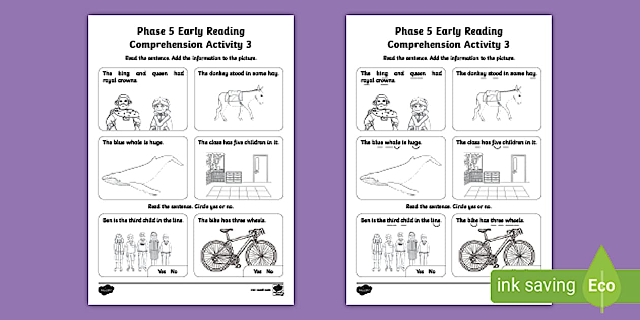 Phase 5 EYFS Reading Comprehension Activity 3 - Twinkl