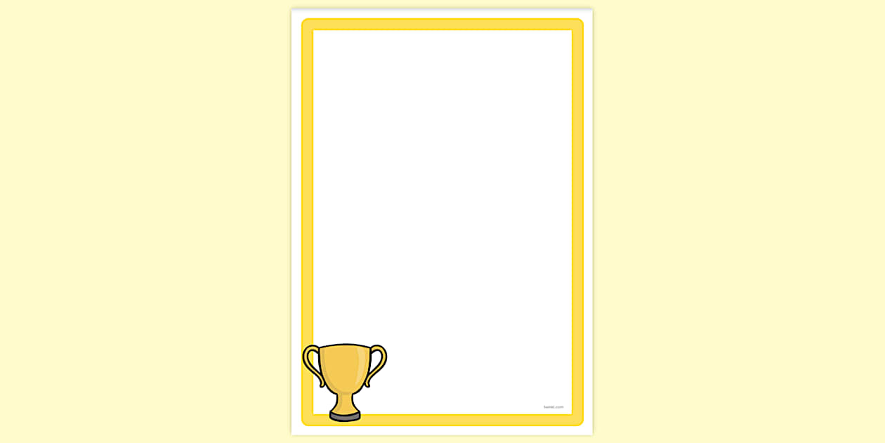 Simple Blank Trophy Page Border | Page Borders | Twinkl