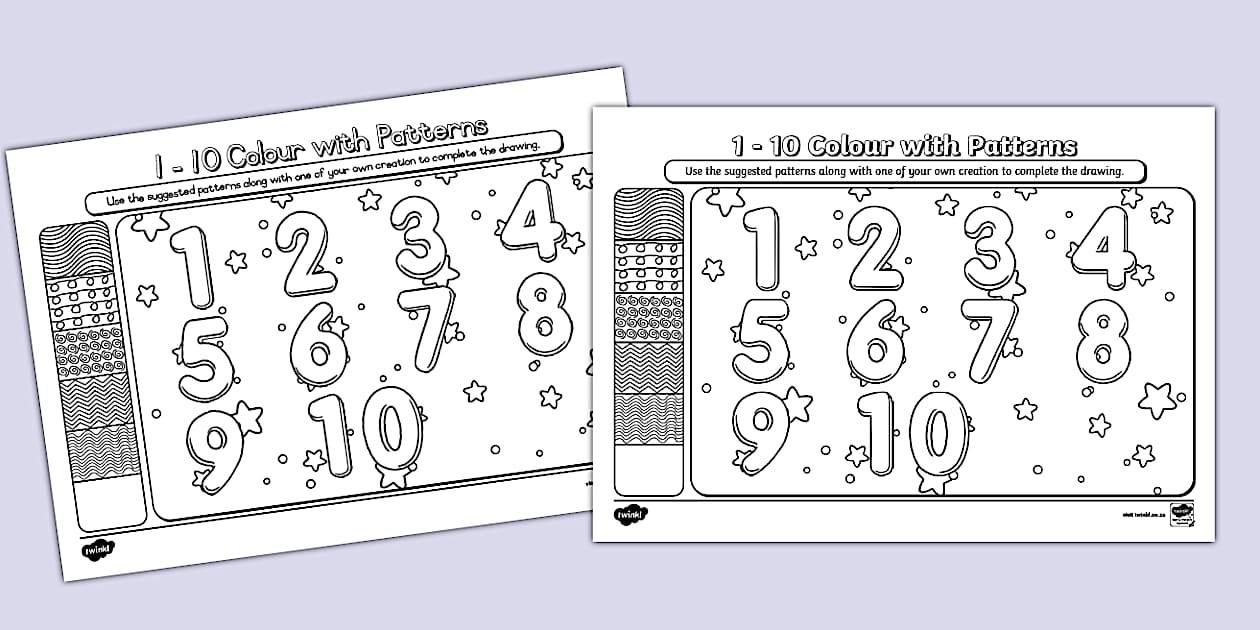 1-10 Colour With Patterns Activity (teacher made) - Twinkl