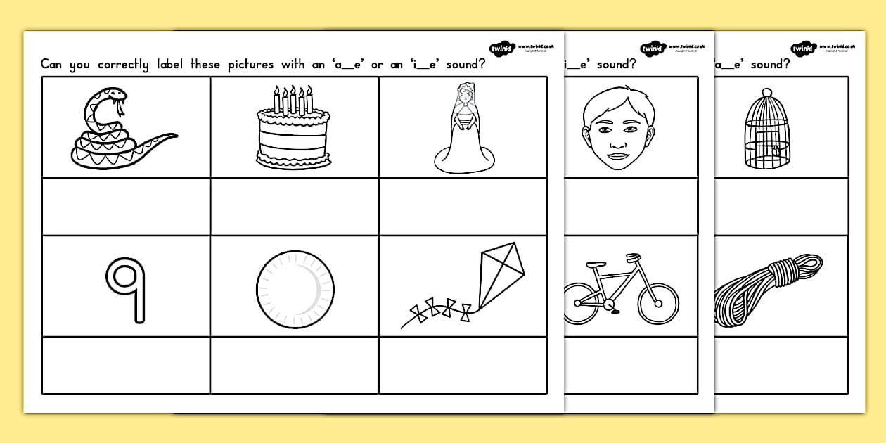 AE or IE Split Digraph Worksheet (teacher made) - Twinkl