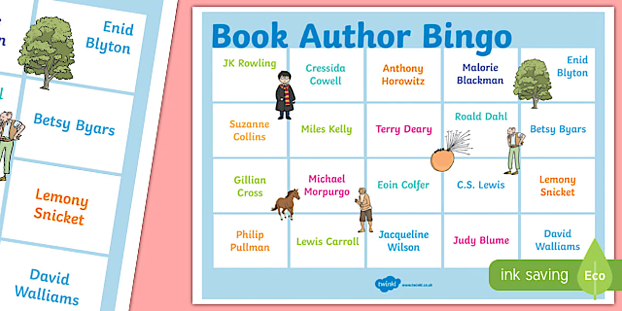 Editable Book Author Bingo A3 Display Poster (teacher made)