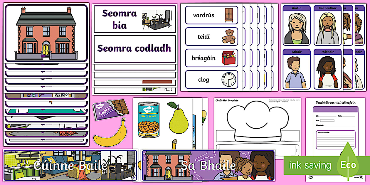 Aistear Home Corner as Gaeilge Display Pack (teacher made)