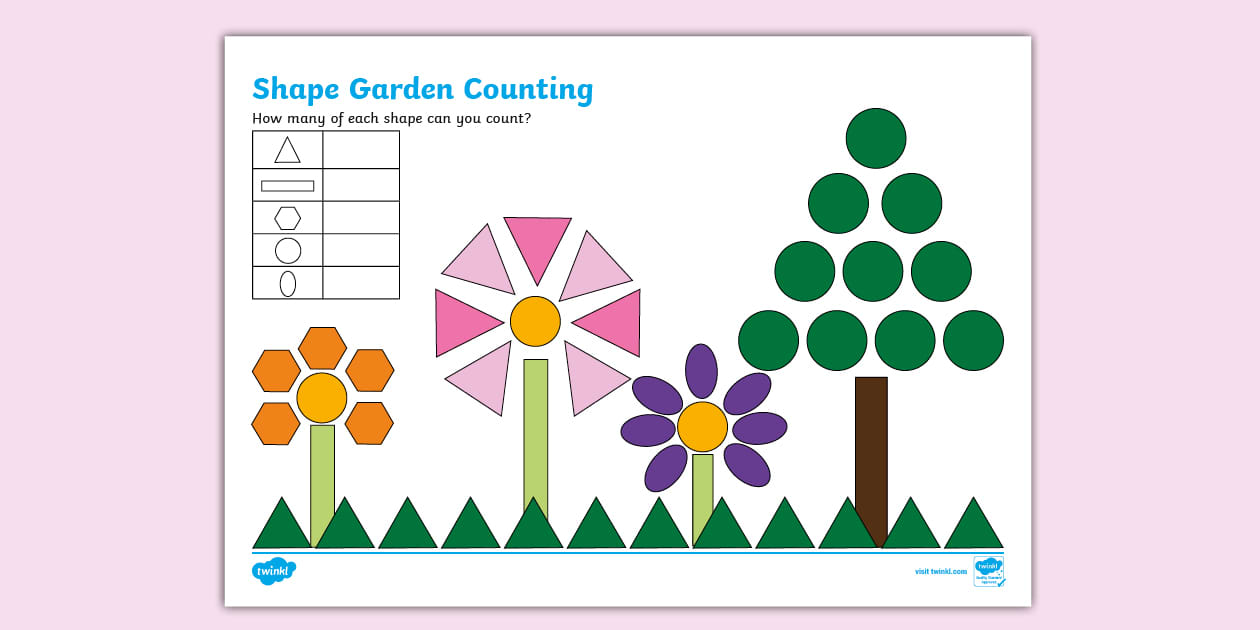 Shape Garden Counting Activity - KS1 - Maths (teacher made)